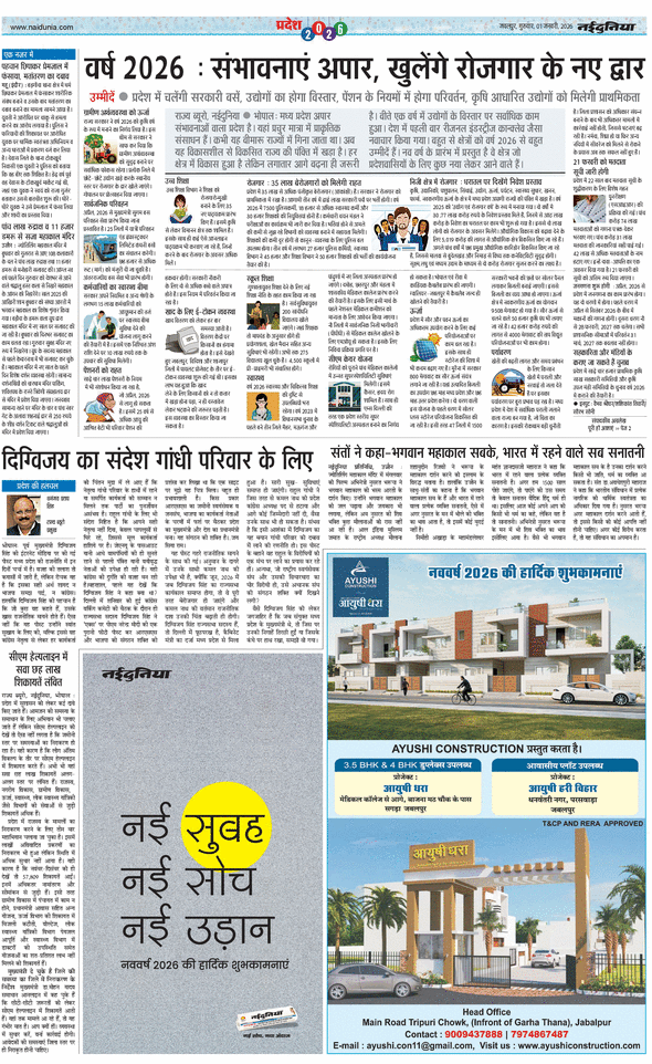 Mandla Epaper 01 Jan 2026: Naidunia Mandla Newspaper Edition Online in ...
