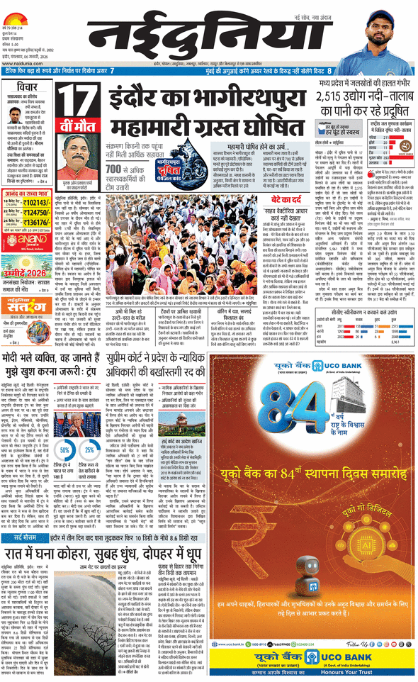 NaiDunia Epaper: Daily MP Newspaper and Chhattisgarh News Paper Online
