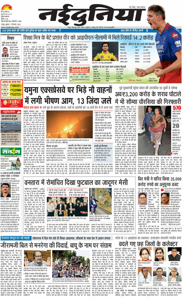 NaiDunia Epaper: Daily MP Newspaper and Chhattisgarh News Paper Online