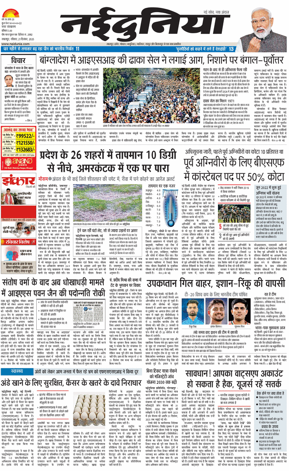 NaiDunia Epaper: Daily MP Newspaper and Chhattisgarh News Paper Online